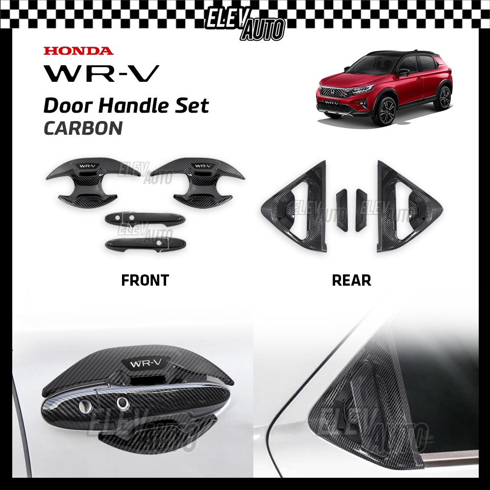 Honda WRV WR-V Carbon Fiber Door Handle Set Bowl Cover Trim Accessories ...