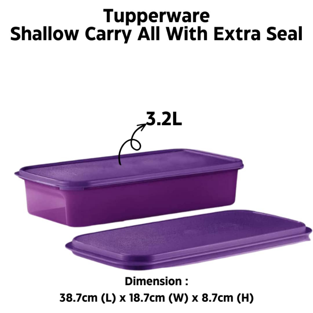 Tupperware Shallow Carry All with Extra Seal 3.2 Liter (1 pc) | Shopee ...
