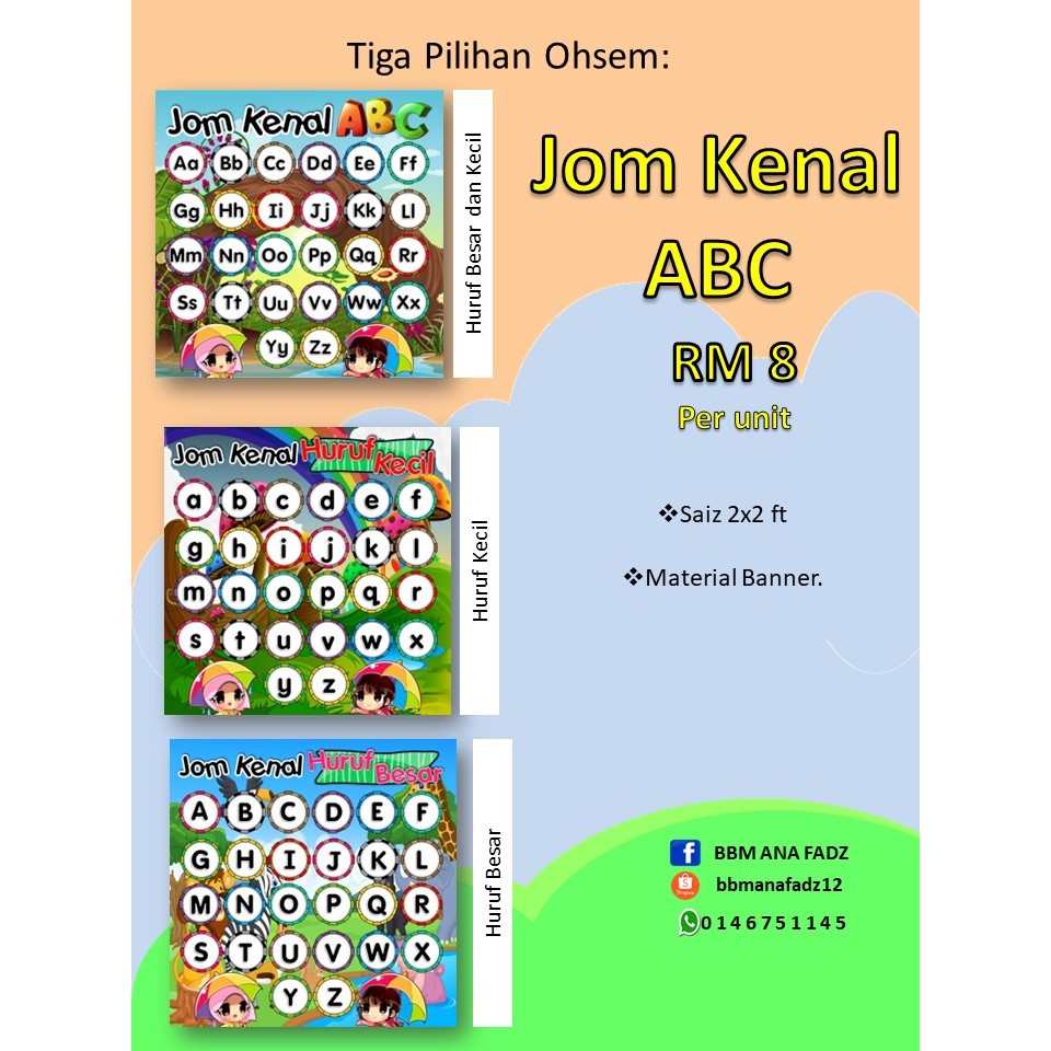 JOM KENAL ABC 2X2 FT HIASAN KELAS PEMULIHAN | Shopee Malaysia