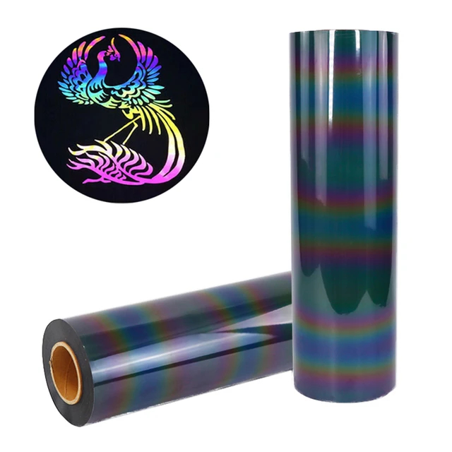 [Ready Stock] Reflective Rainbow Heat Transfer Vinyl HTV Iron on T ...