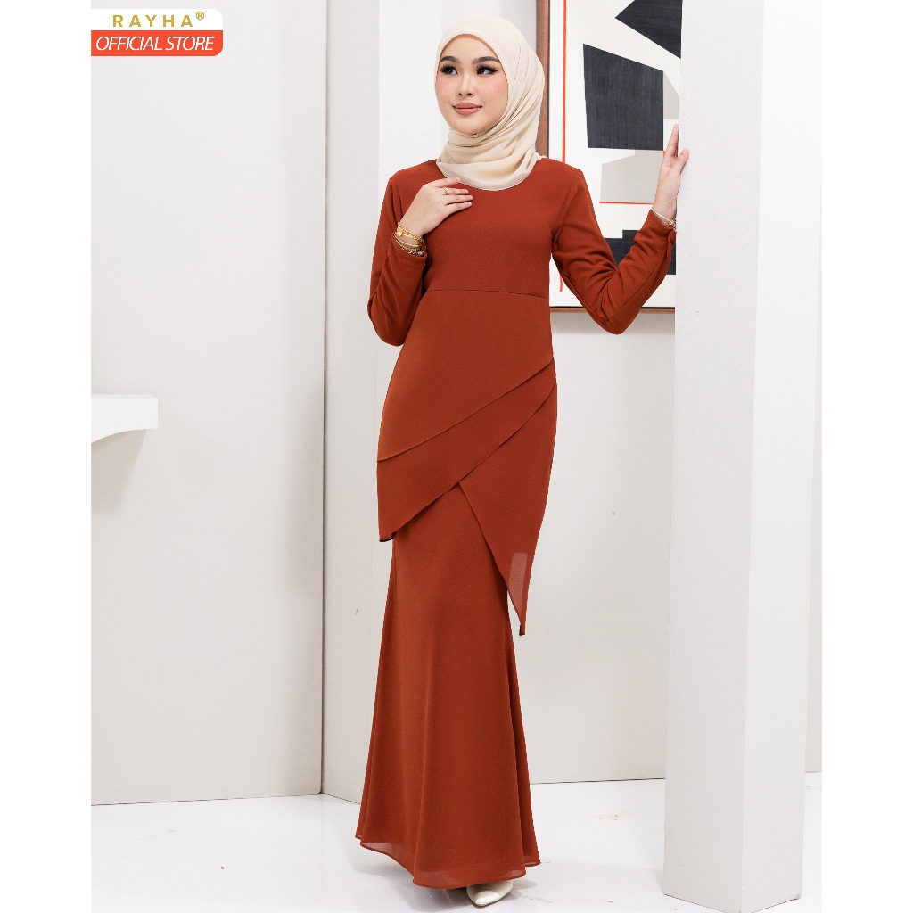RAYHA Kurung Moden Chiffon Airene | Shopee Malaysia
