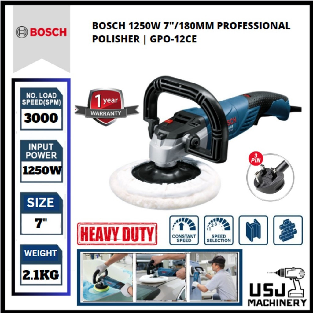BOSCH 1250W 7"/180MM Professional Corded Polisher GPO 12 CE | 1 Year ...