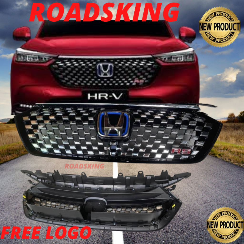 FREE LOGO HONDA HRV VEZEL 2023 FRONT BUMPER GRILLE CHROME RS S 1.5T RS ...