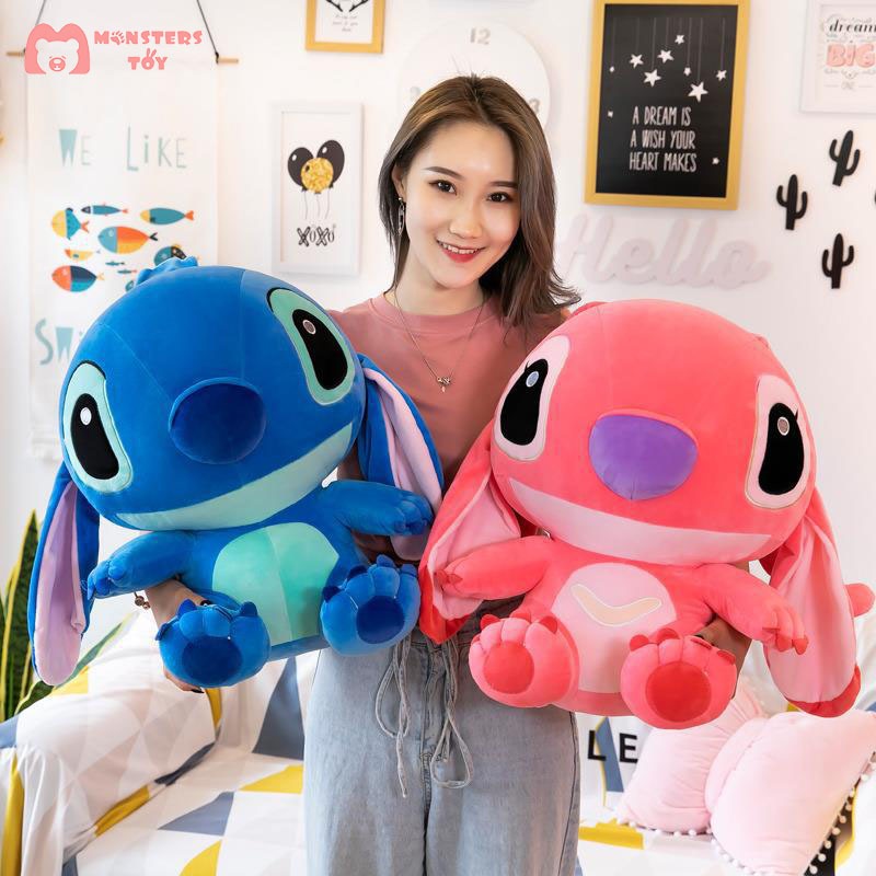 45CM Cartoon Lilo Stich Angel Cute Big Plush Toy Soft Doll Anak Patung ...