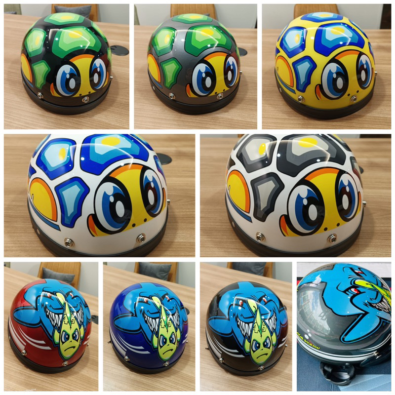 MHR DESIGN HELMENT PREMIUM DESIGN MHR Half III Steng Ninja Turtle ...