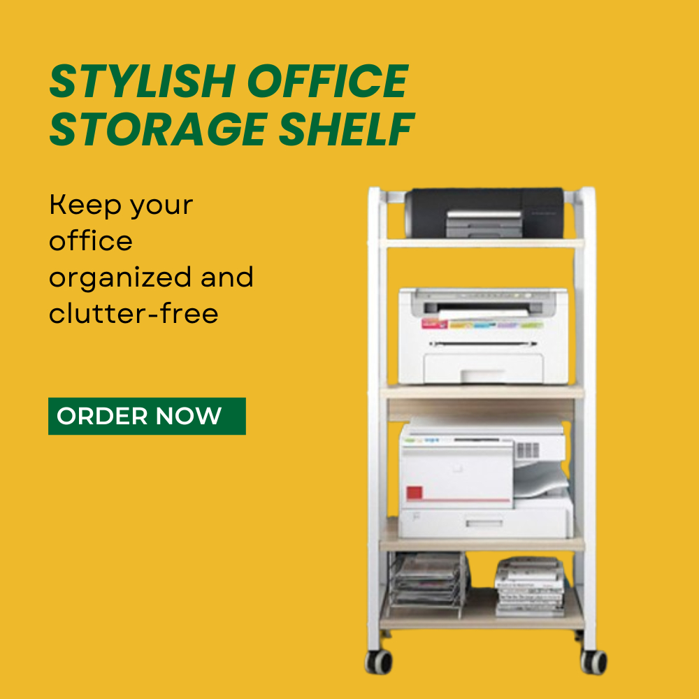 4 Tier Office Storage Trolley Kitchen Rack with Wheels Printer Rack ...