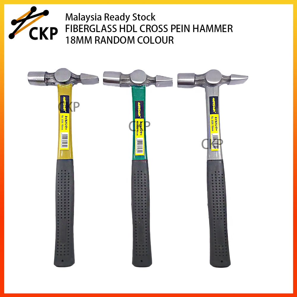 FIBERGLASS HDL CROSS PEIN HAMMER 18MM RANDOM COLOUR | Shopee Malaysia