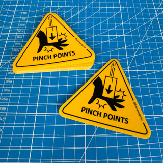 Pinch Points. Premium Triangle Sticker Sign Warning Caution Danger ...