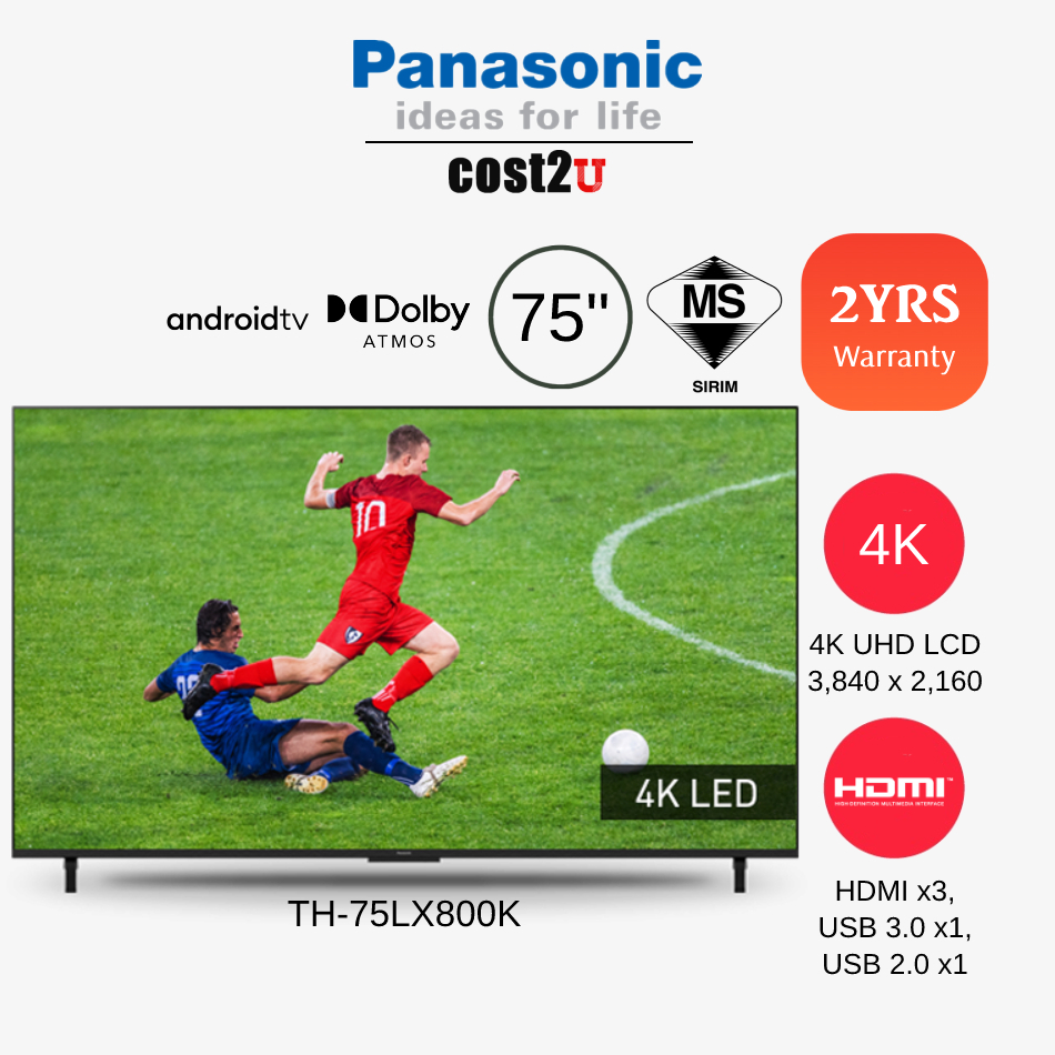 [New] Panasonic MX800 (75"/75 Inch) LED 4K HDR Premium Android Smart TV ...