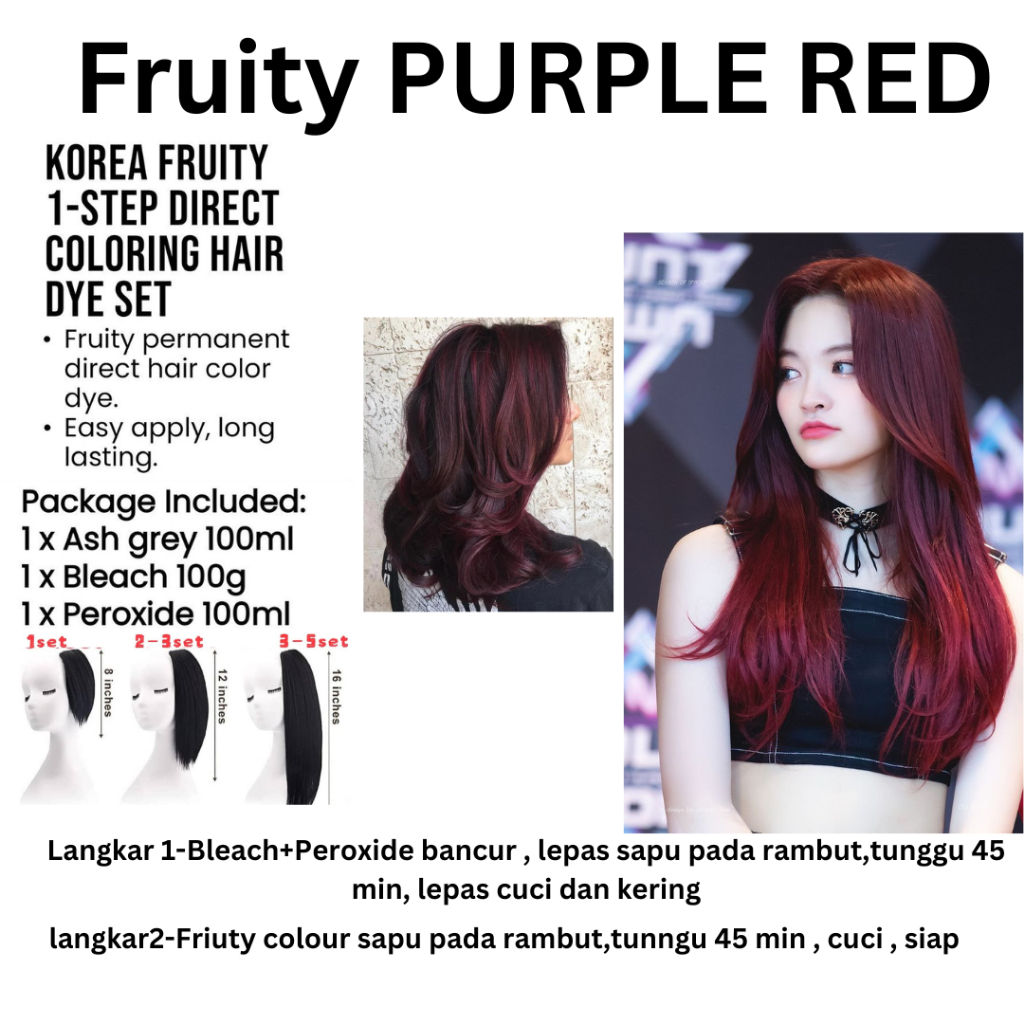 (FULLSET)Direct ash purple Hair Color Kit (10minutes )100ml+Free Bleach ...