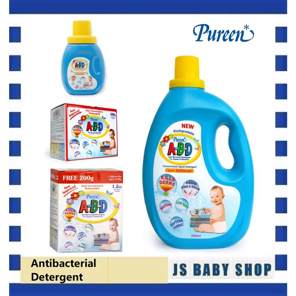Pureen ABD Antibacterial Powder Detergent (500g) (1.2kg) Liquid ...