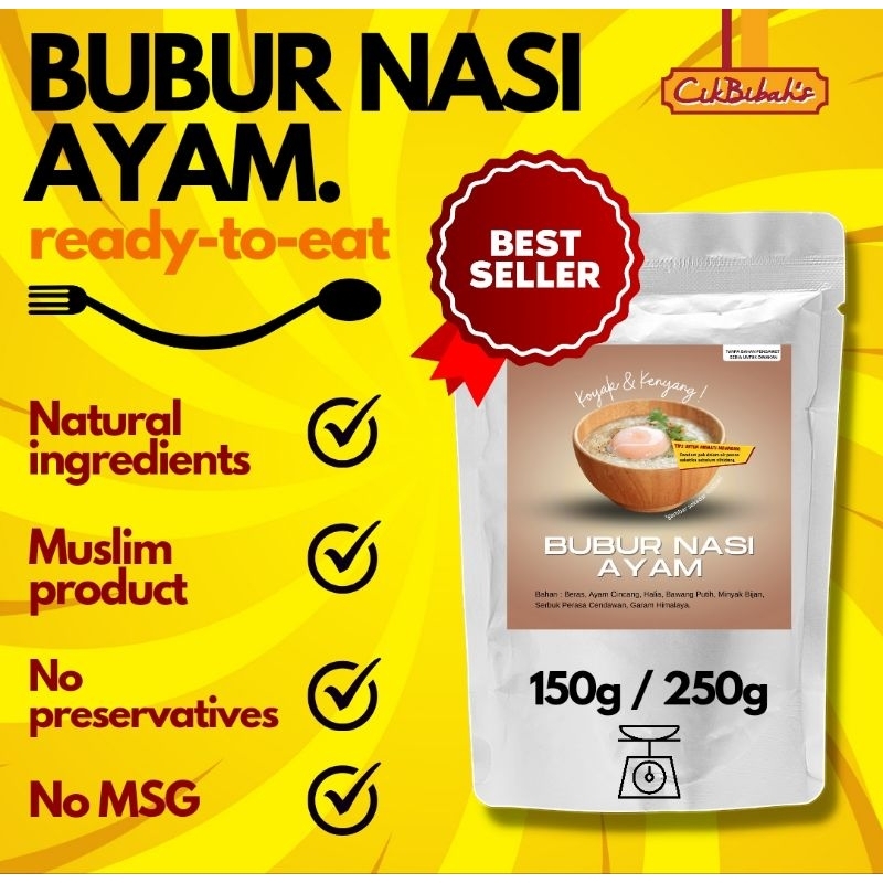 Bubur Nasi Ayam READY TO EAT No MSG Healthy Travel Pack Tasty Kids ...