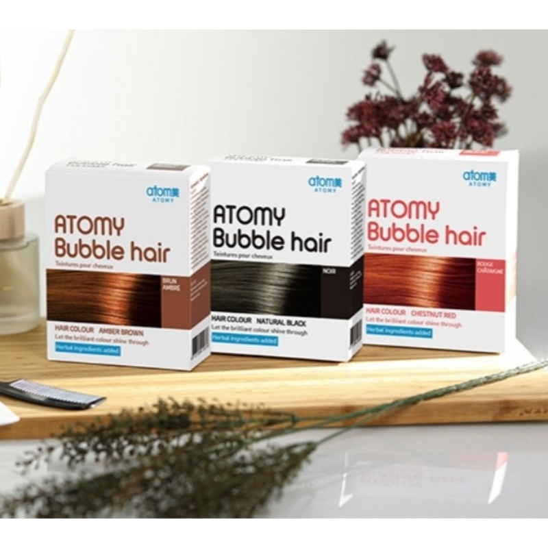 Atomy Bubble Hair Color Cream - Natural Black, Amber Brown, Chestnut ...