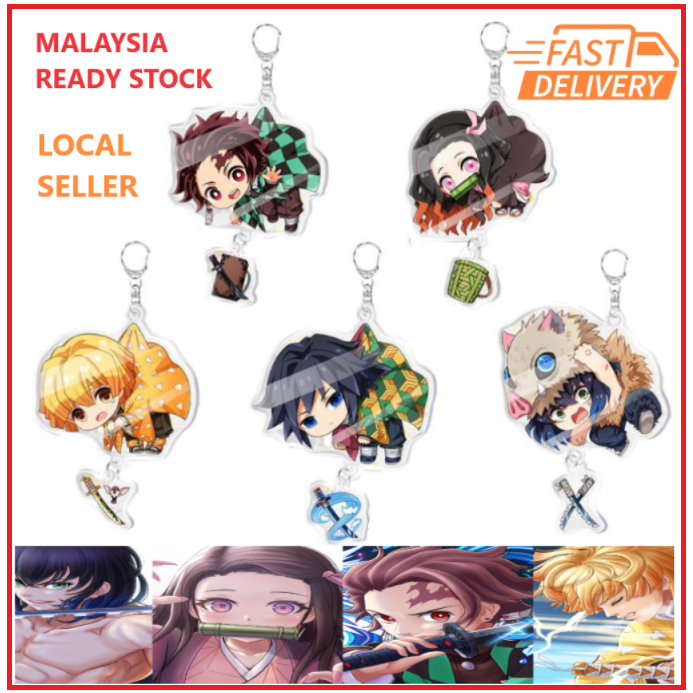 Demon Slayer's Cute Pendant Keychain slayer Acrylic Kimetsu no Yaiba ...