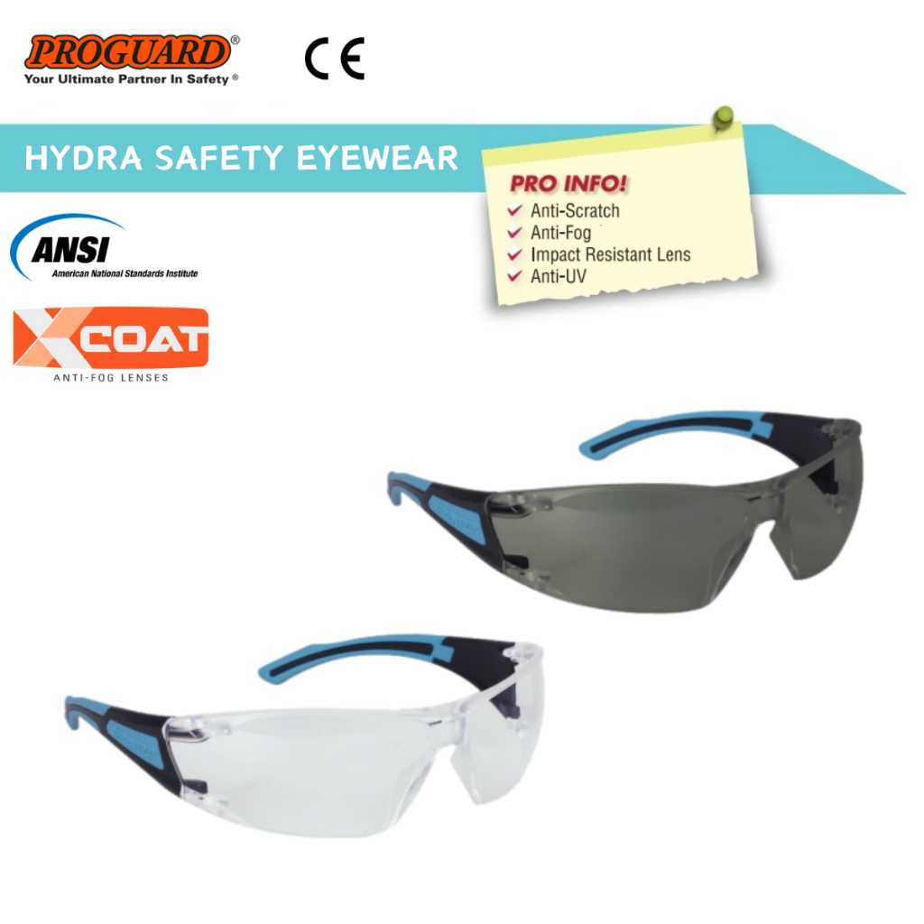 Proguard HYDRA Anti-Fog High UV Impact Resistant Men & Ladies Clear ...