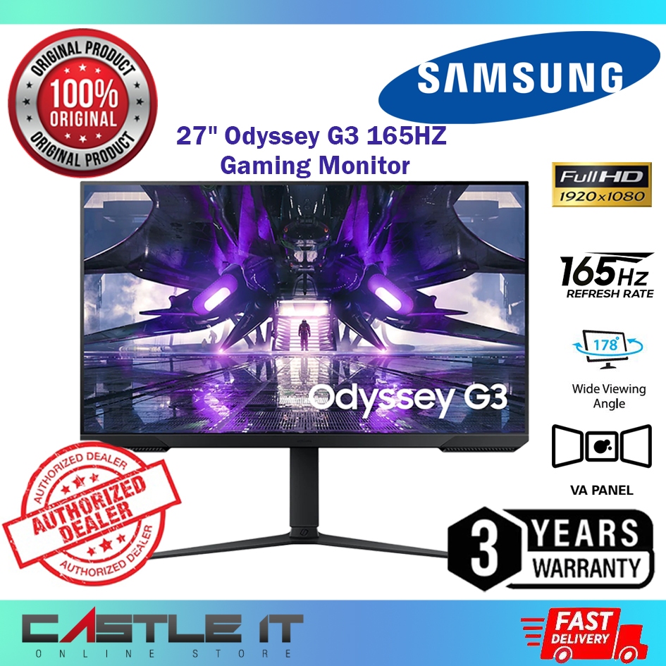 Samsung 27" Inch Odyssey G3 165Hz 1ms VA Full HD DP Gaming Monitor ...