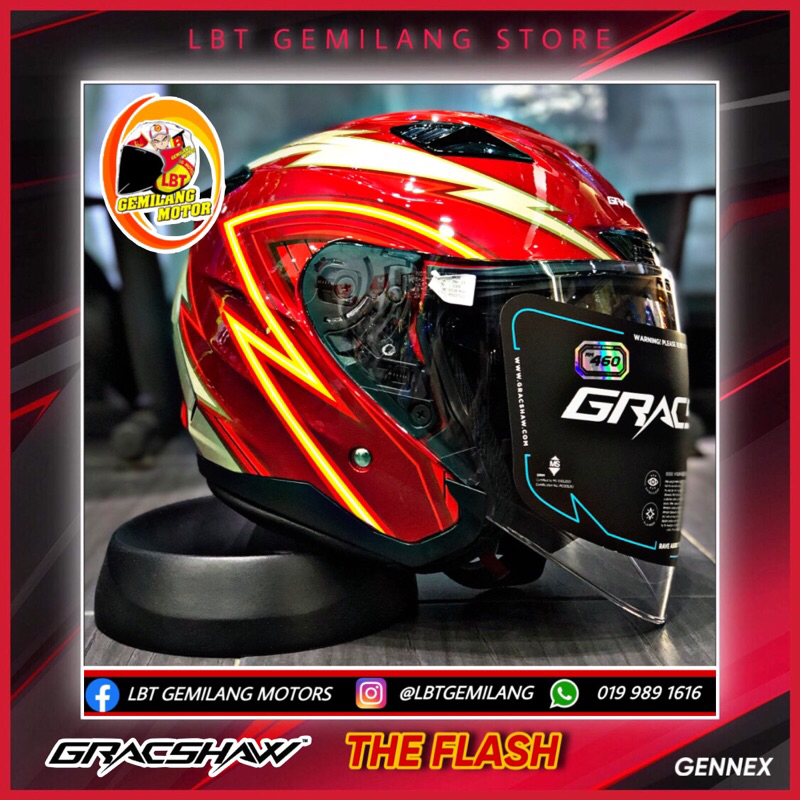 GRACSHAW Helmets GENNEX [THE FLASH] Gracshaw X DC | Shopee Malaysia