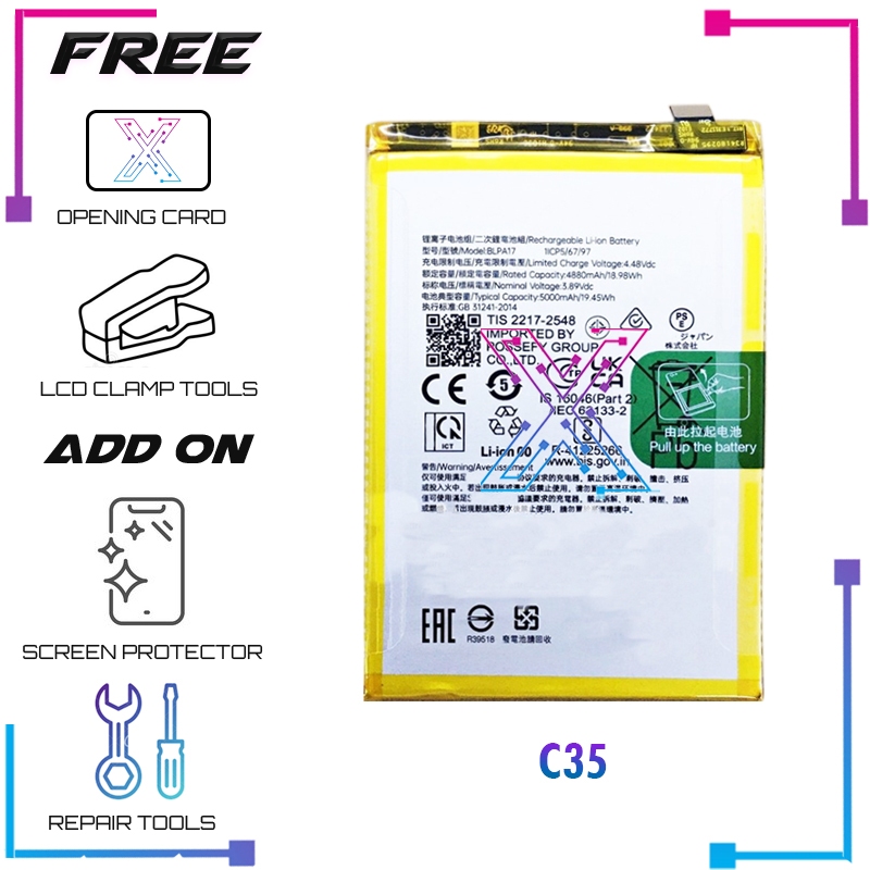 Battery BLPA17 Compatible For Realme 12 5G / C53 / C67 4G RMX3890 ...
