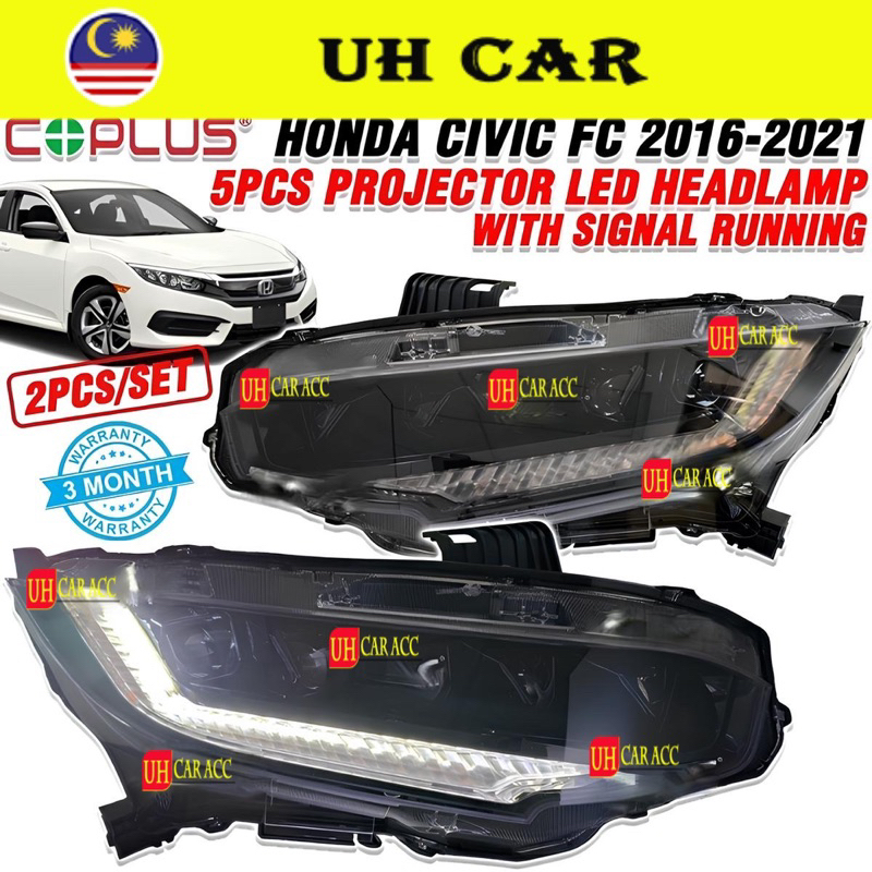 (Coplus) Honda Civic FC 2016-2021 5Pcs Projector Led Head Lamp ...