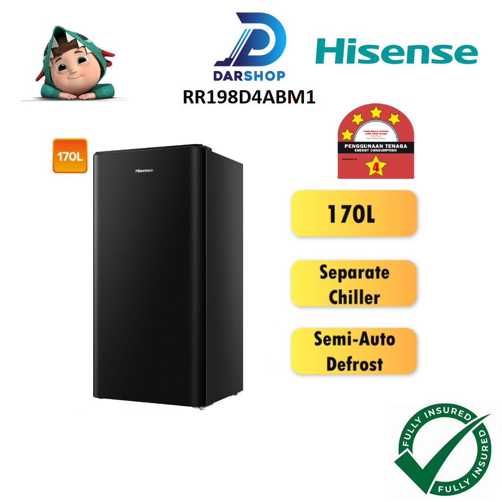 NEW Hisense Fridge 170L Refrigerator Single Door Fridge Peti Sejuk ...