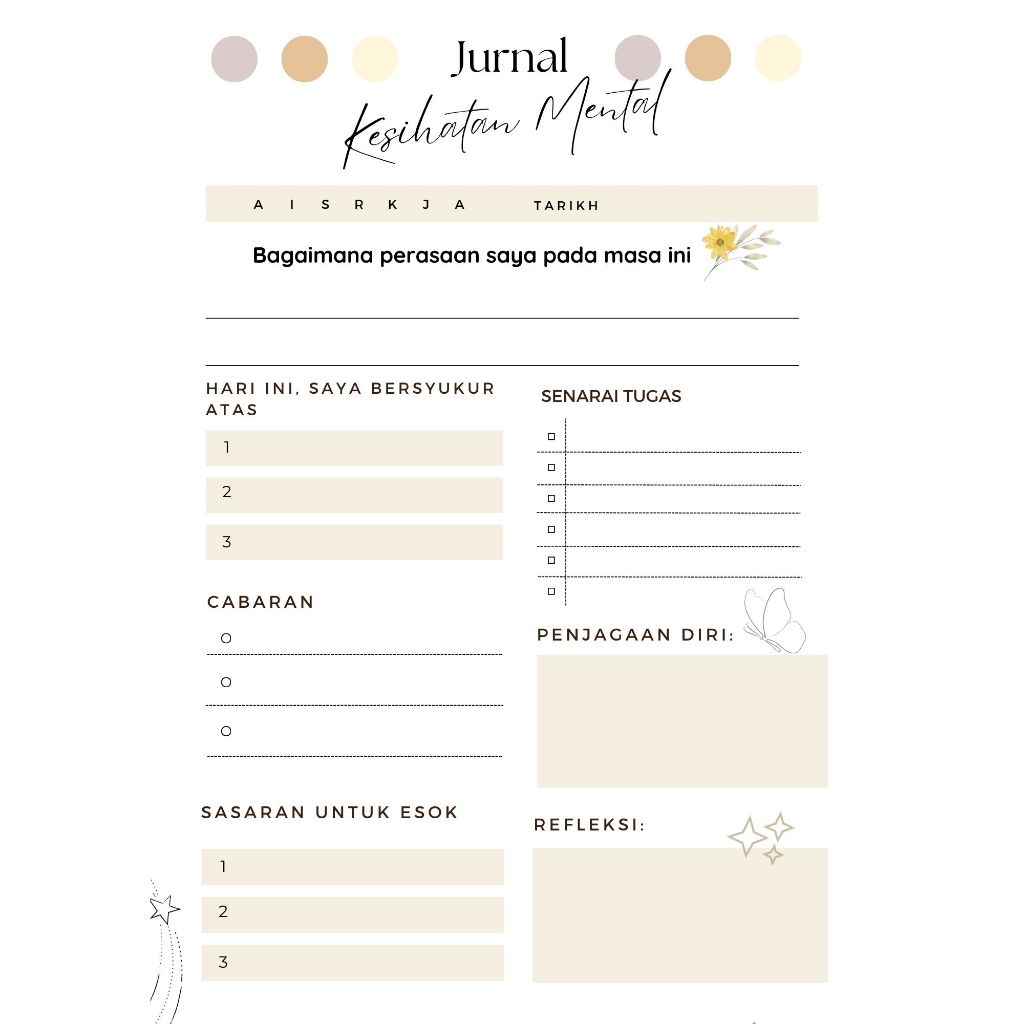 Digital Paperless Mental Health Diary Log Tracker Planner Monitoring ...