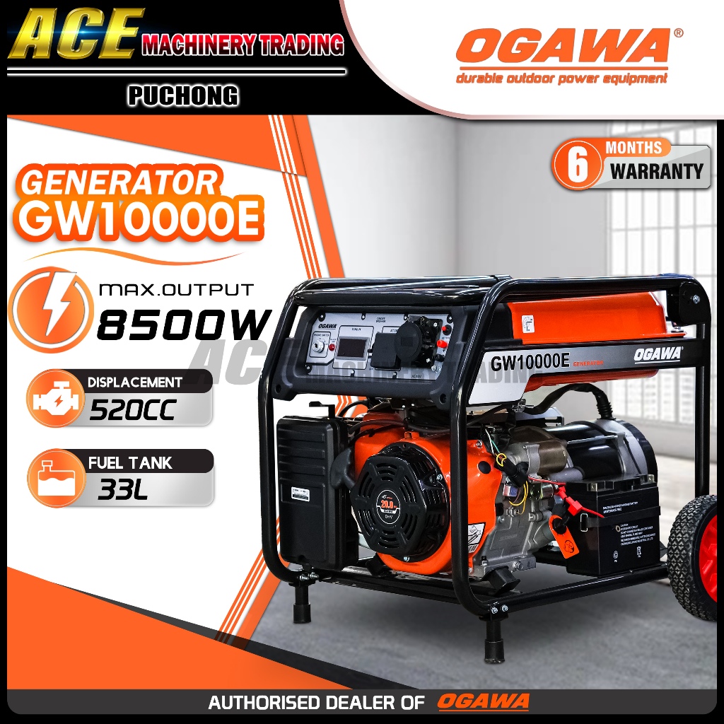 OGAWA GW10000E Professional Gasoline Generator Petrol Genset 8500W 33L ...