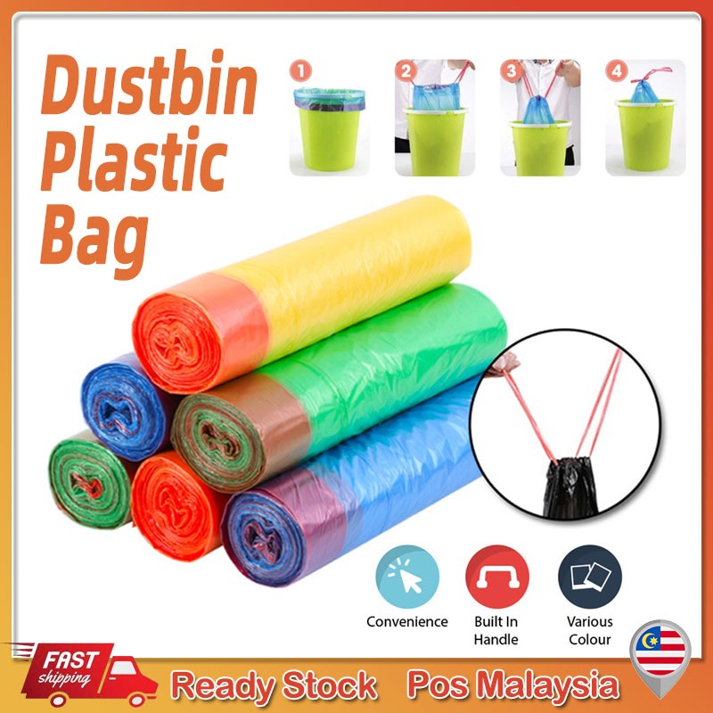 Automatic Closing Tie On Garbage Bag Bags With Rope Easy Pull 45cmx50cm ...