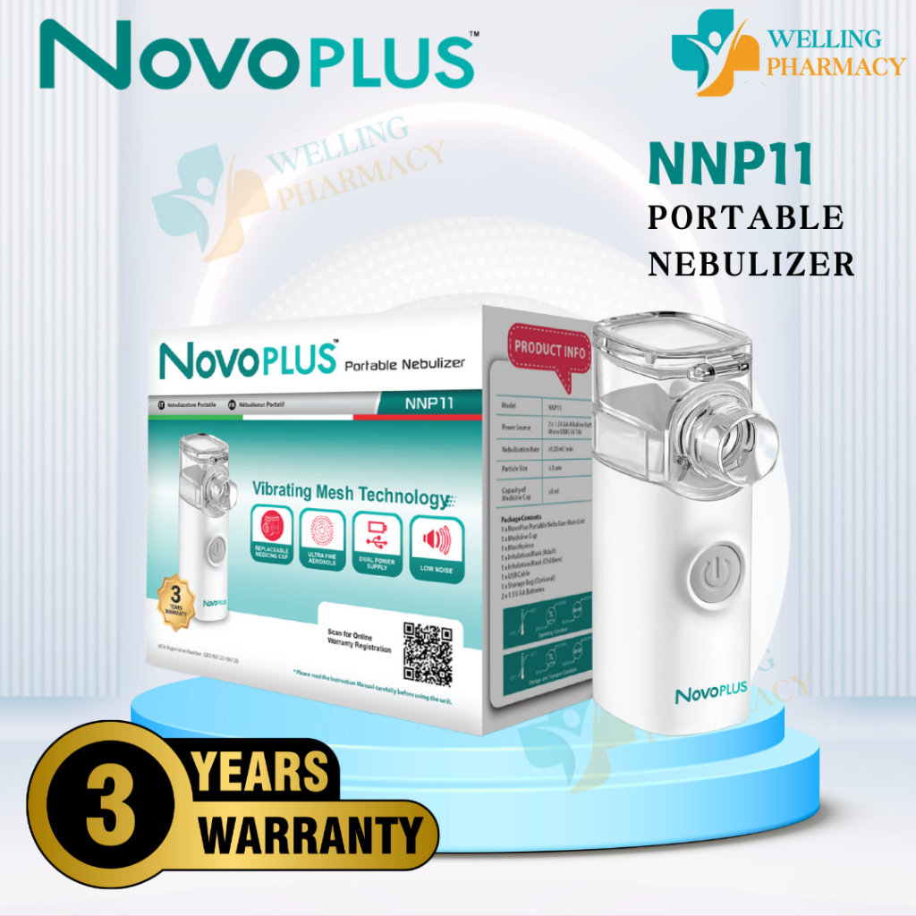 【PROMO】NovoPlus Portable Nebulizer (NNP11) | Replaceable Medicine Cup ...