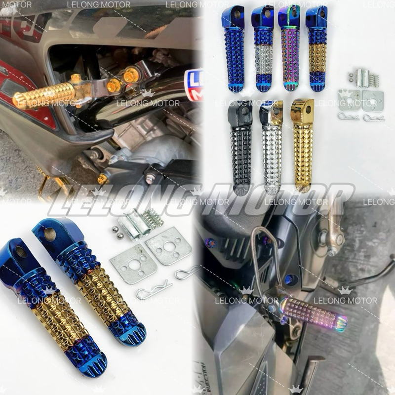 FOOTREST ALLOY REAR UNIVERSAL Motorcycle Stainless Steel Y15 Y15zr ...