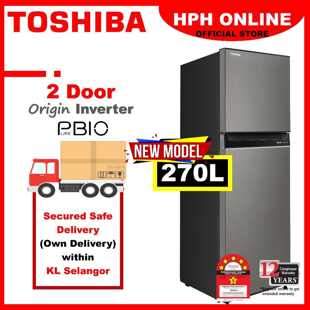 Toshiba 2 Door Inverter Fridge 5 STAR Refrigerator GR-RT230WE GR ...