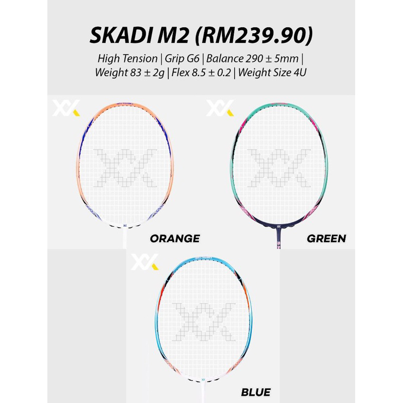 100% Authentic Maxx Skadi-M2 Badminton Racket (100% Original / Ready ...