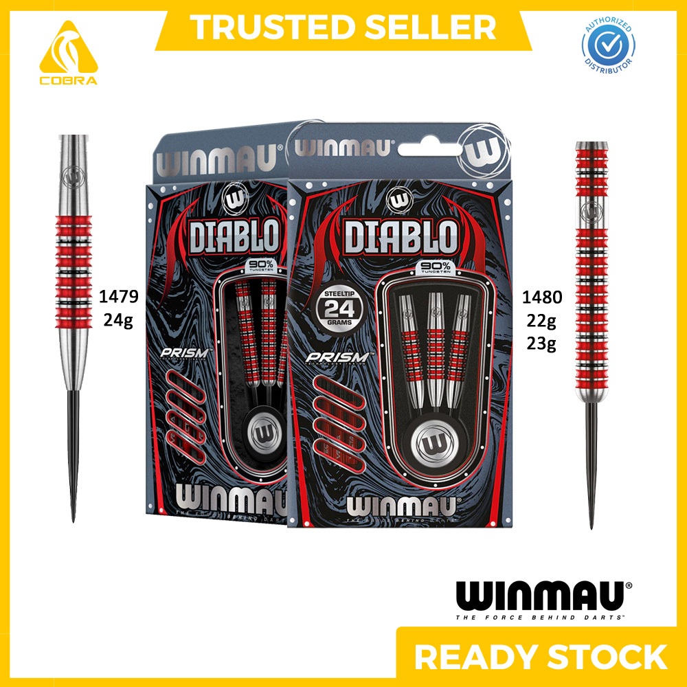 {FREE Flight + Shaft} Winmau Diablo Steeltip Dart Set 90%Tungsten alloy ...