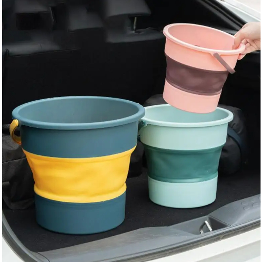 Foldable 17L 10L Pail Washing Car Wash Washing Bucket Portable Bucket ...
