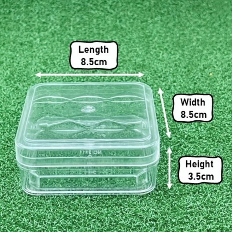 Ready Stock ! FF2711 Square Transparent Plastic Container 8.5x8.5x3.5 ...