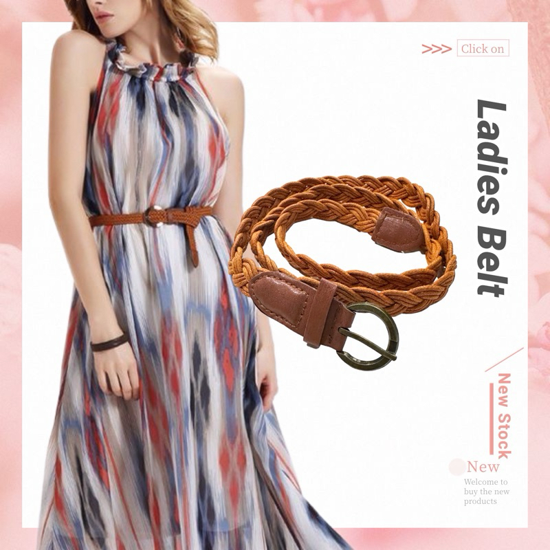 Women’s Fashion Belt Brown Colour Waist Band Hemp Rope Braid Belt ...