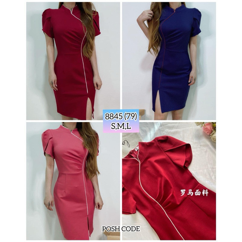 Posh Code 8845 Premium Quality Slim Fit Cheongsam Design Dress (CNY ...