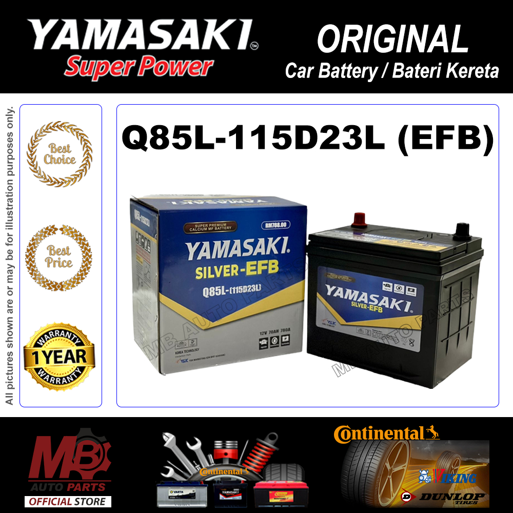 YAMASAKI - Q85L-115D23L EFB Silver - Super Power Battery [Car Battery | Bateri Kereta] | Shopee ...