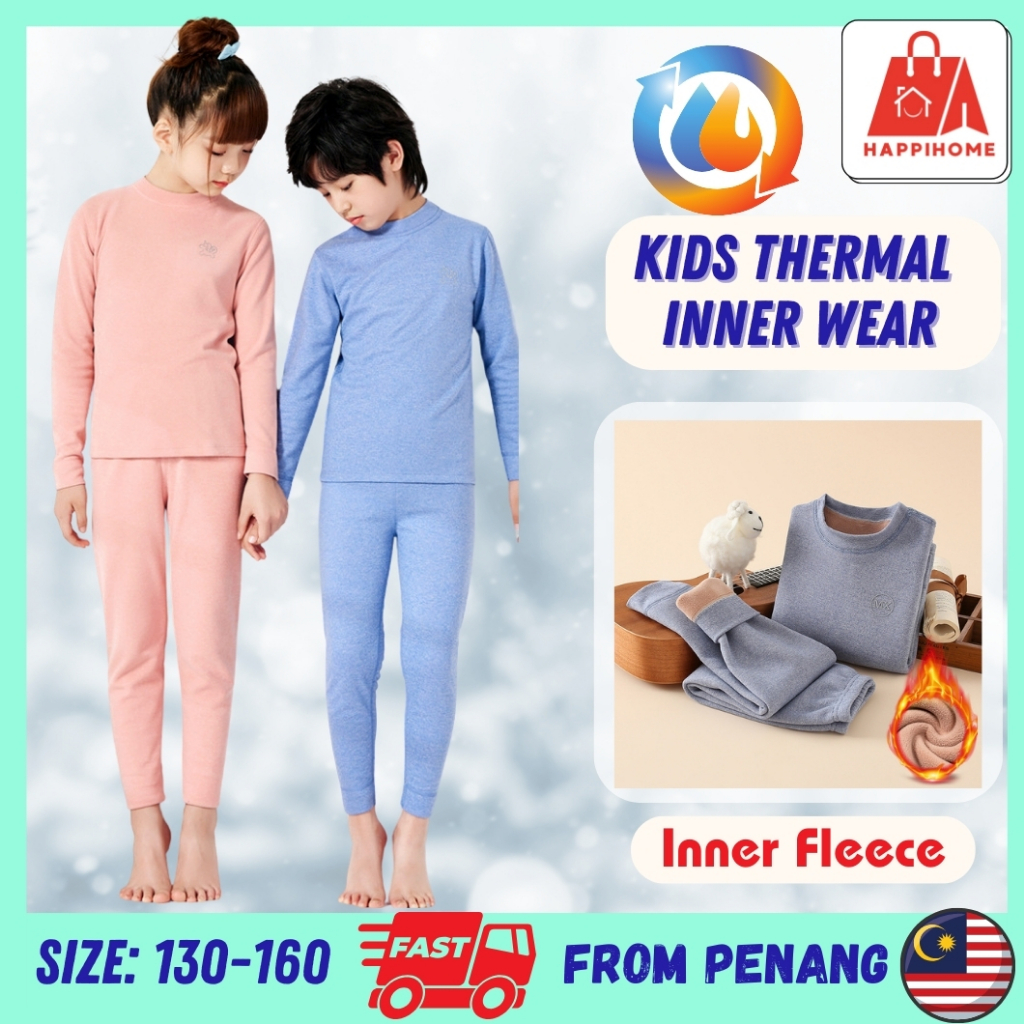 Winter Kids Thermal Wear 儿童发热衣 冬天保暖衣 Heattech Kids Long John Kids Long ...