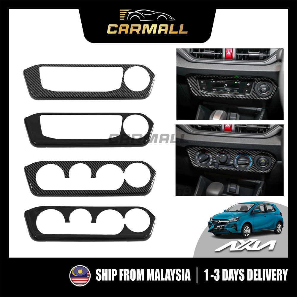 Perodua New Axia (2023-2024) Car Ac Switch Panel Frame Carbon Glossy ...