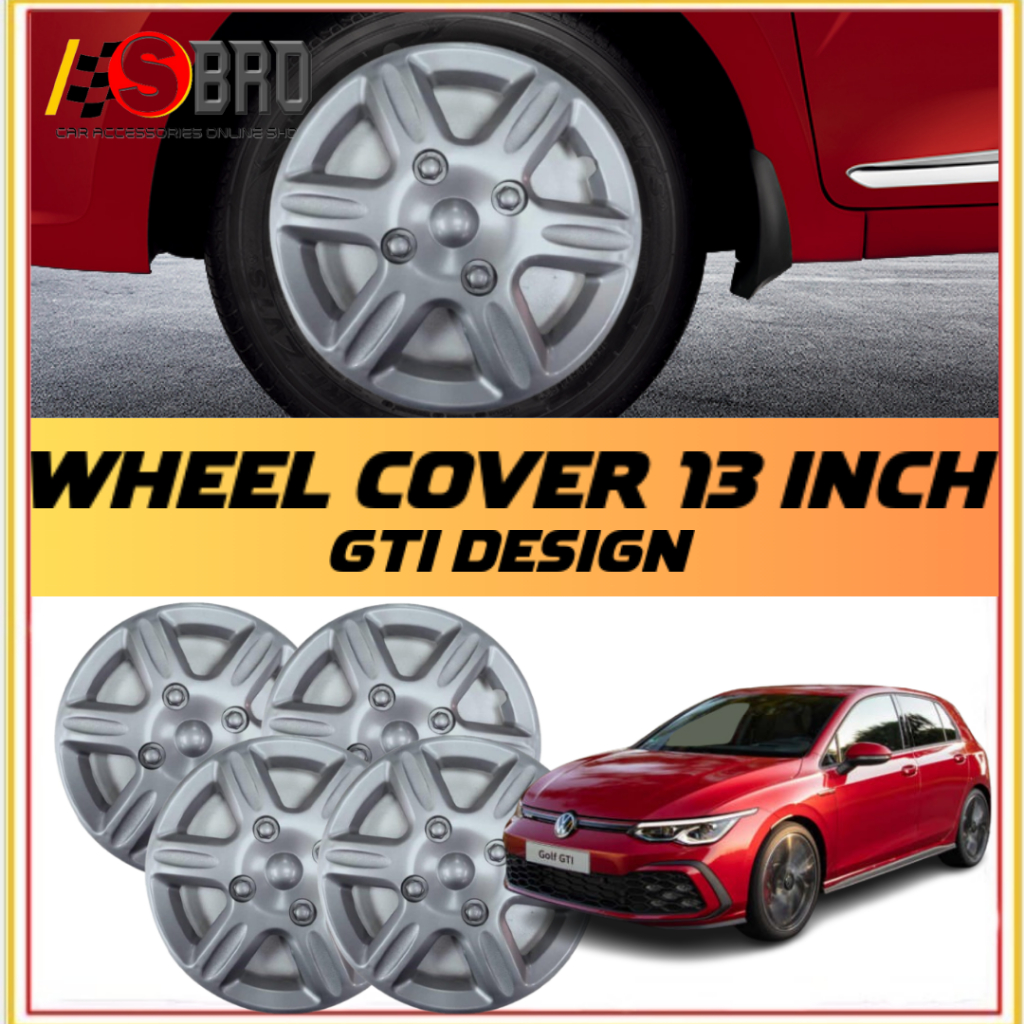 Car Wheel Cover GTI Tyre Center Hub Cap Steel Rim Universal R13'' Inch ...
