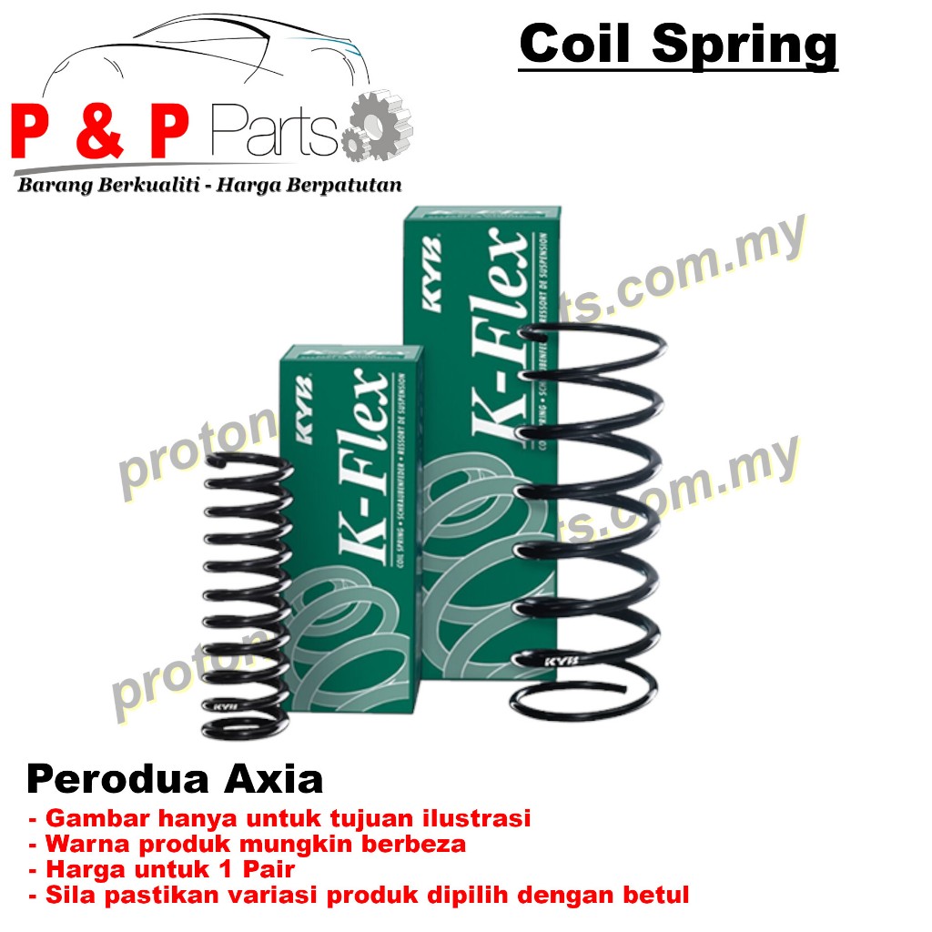 KYB KAYABA Coil Spring Front / Rear For Perodua Axia New ( 2 Pieces / 1 ...