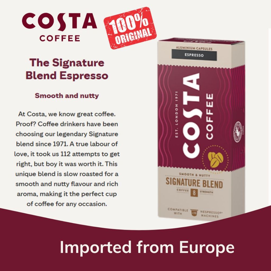 [SIGNATURE BLEND] Costa Coffee Capsules (Nespresso Compatible) - 10 ...