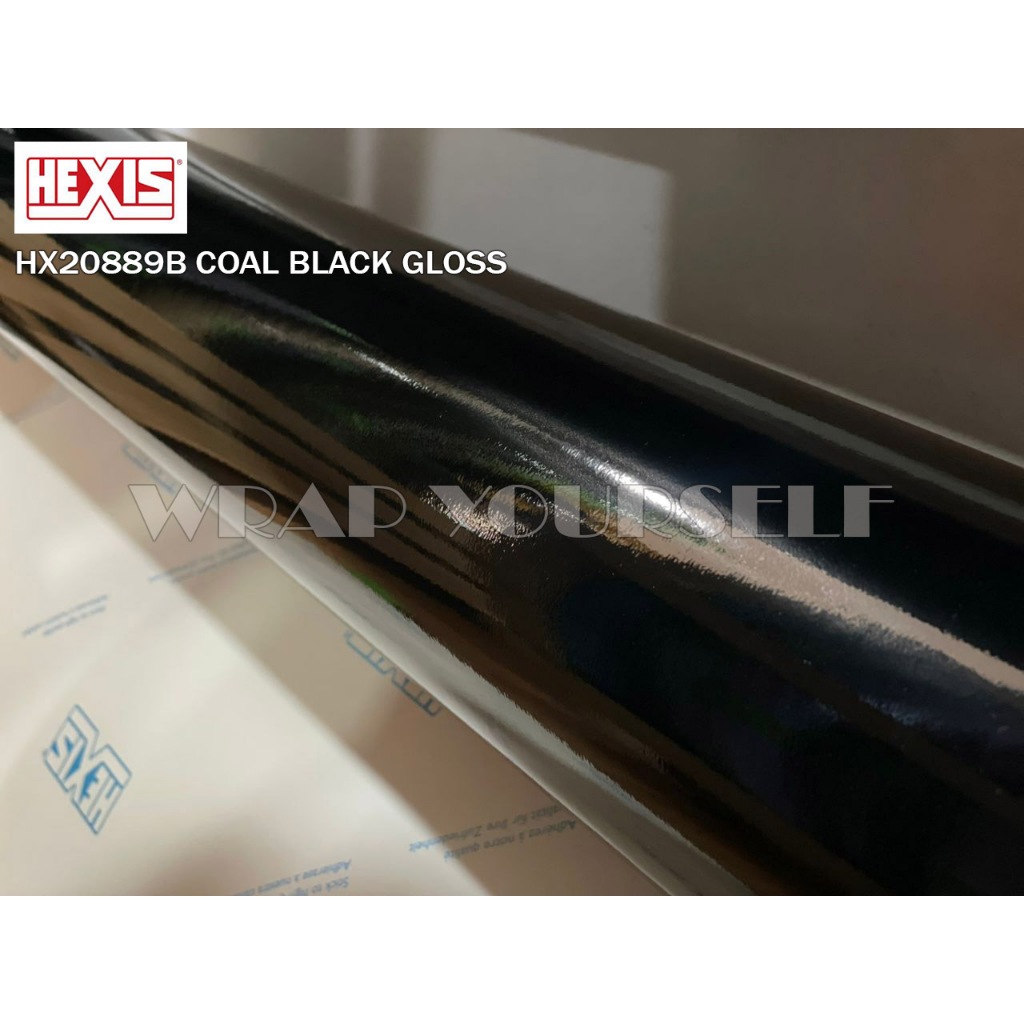 HEXIS Vinyl Wrap HX20889B COAL BLACK GLOSS Stickers Film BIKE LAPTOP ...