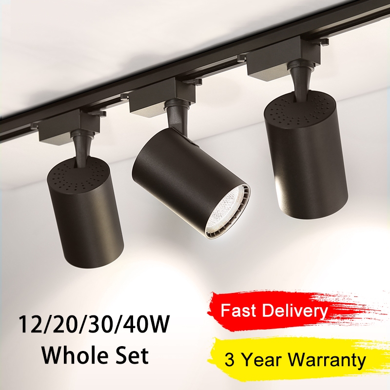 Whole Set Led Track Light Spotlight 12W 20W 30W 40W COB Lampu Track ...