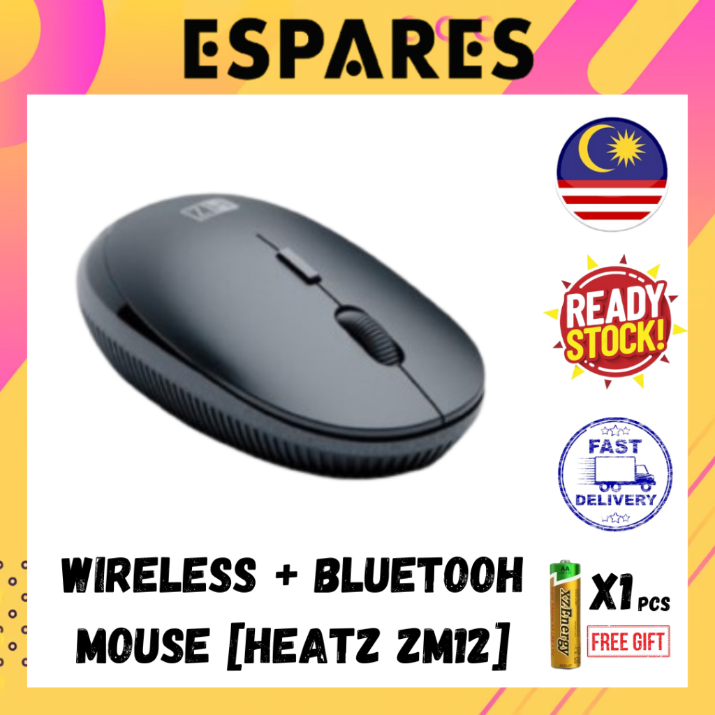 Heatz ZM12 Dual Wireless + Bluetooth Mouse – Elevate Your Connectivity ...