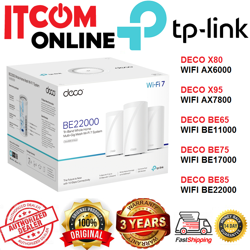 TP-LINK DECO BE25 BE65 BE75 BE85 WIFI 7 BE5000 BE11000 BE22000 2.5 ...