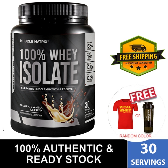 Muscle Matrix 100% Whey Isolate (0.9Kg) [FREE GIFT] | Whey Protein ...