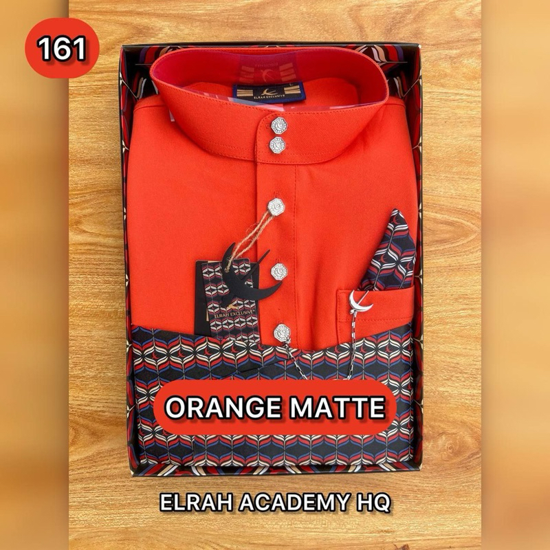 Baju Melayu Elrah Exclusive ULTIMATE 2.0 ORANGE MATTE 2024 (Restock Feb) | Shopee Malaysia