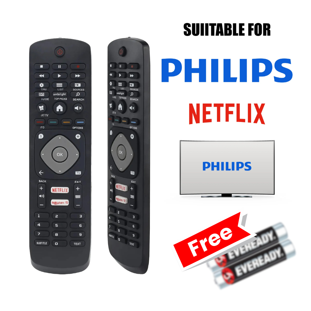 [FREE BATTERY] Remote Control TV PHILIPS LCD LED HD Controller SMART TV NETFLIX BUTTON | Shopee ...