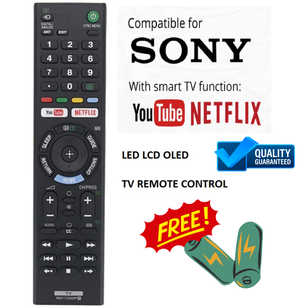 [FREE BATTERY] UNIVERSAL Sony Bravia LED LCD SMART TV Remote Control With YOUTUBE NETFLIX BUTTON ...